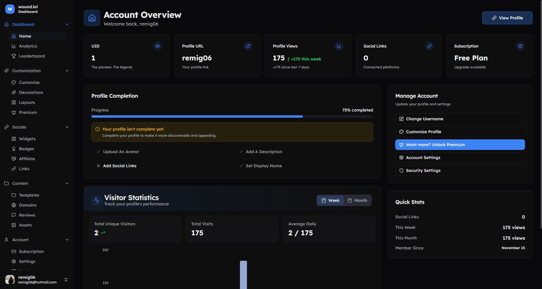 wound - Create Your Perfect Bio Link Page | Free Link in Bio Tool